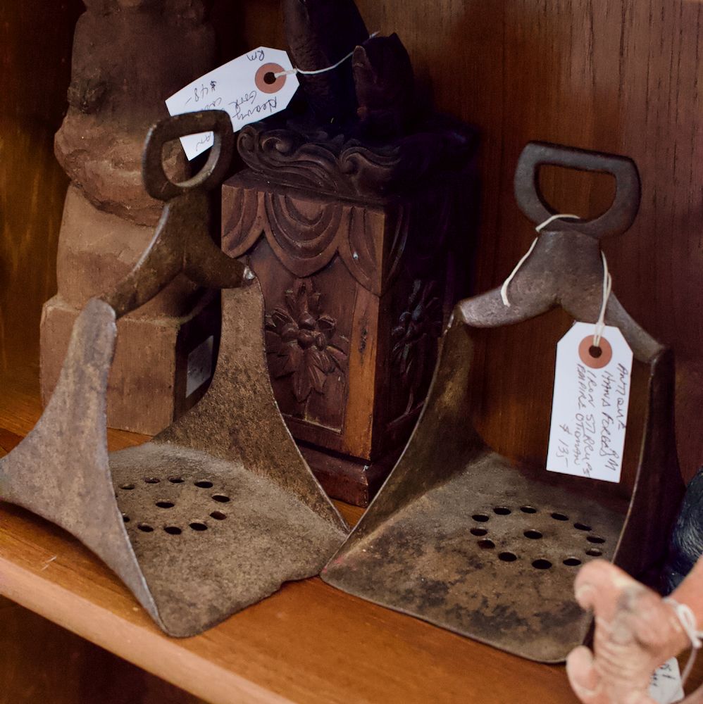 Shop Antique hand forged iron stirrups | Hunt & Gather