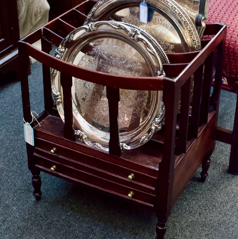 Shop Antique mahogany Canterbury magazine rack | Hunt & Gather