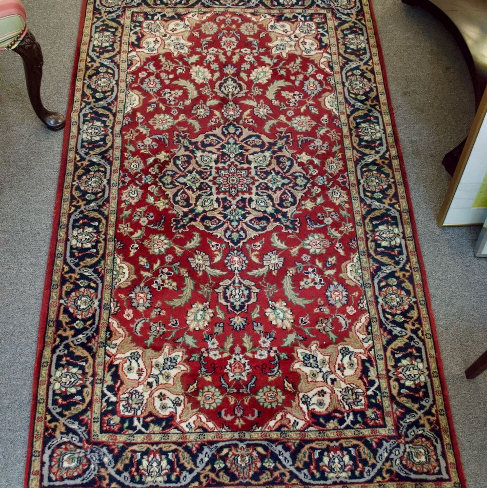 Shop Beautiful Persian style rug - burgundy & blue | Hunt & Gather