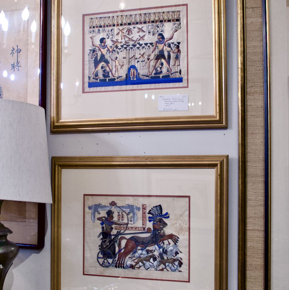 Shop Egyptian painted papyrus pair | Hunt & Gather